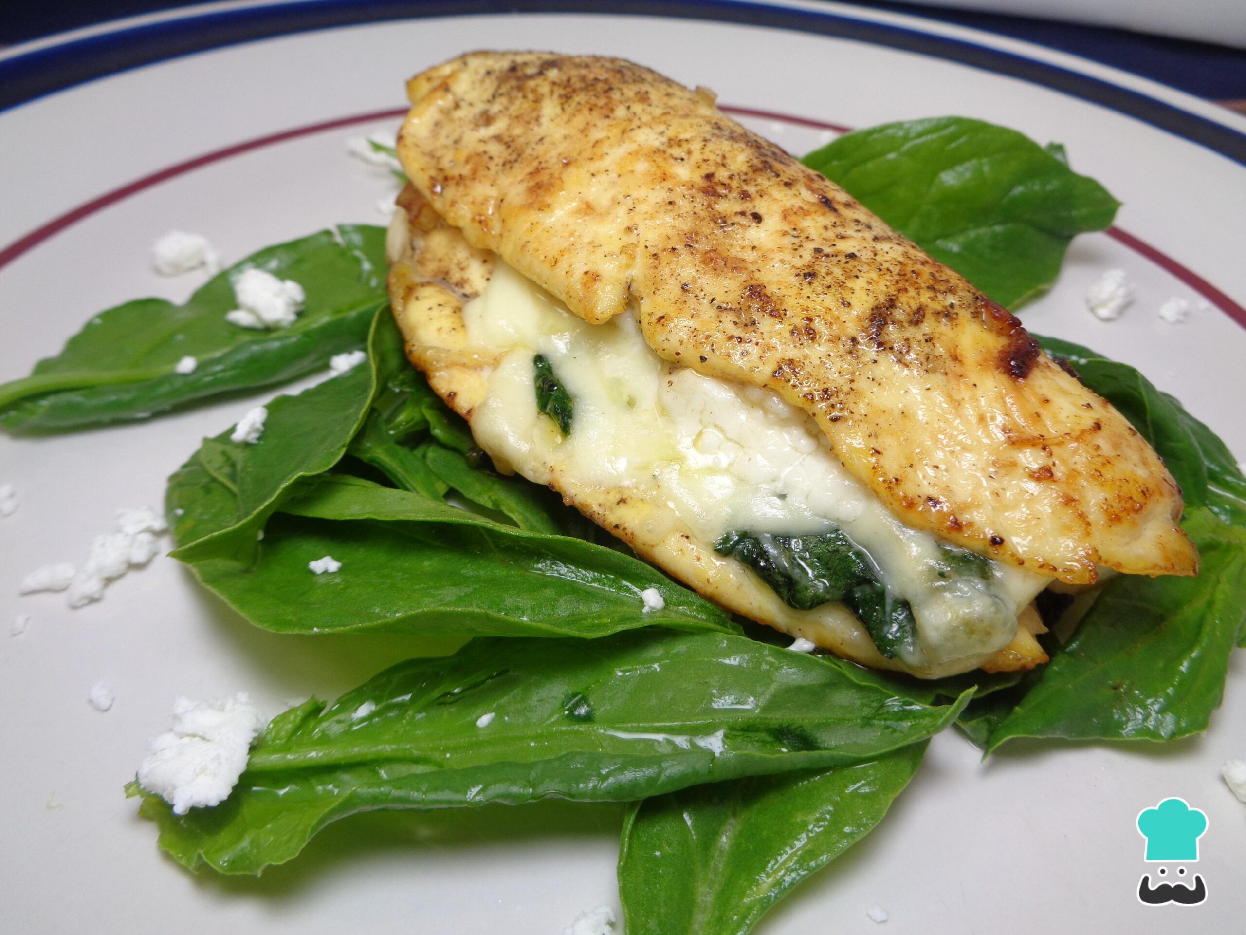 Pechuga de pollo rellena de espinacas y queso Philadelphia: una ...