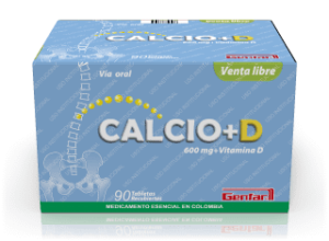 Tabletas de carbonato de calcio con vitamina D3: 600 mg y 200 UI.