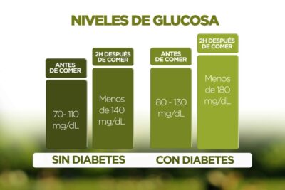 Valores de referencia para la glucemia en pacientes con diabetes tipo 2.